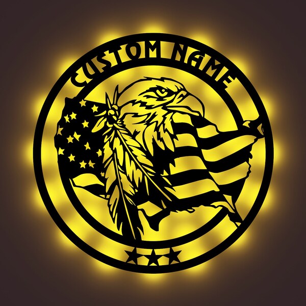 Eagle Flag Metal Sign - Etsy