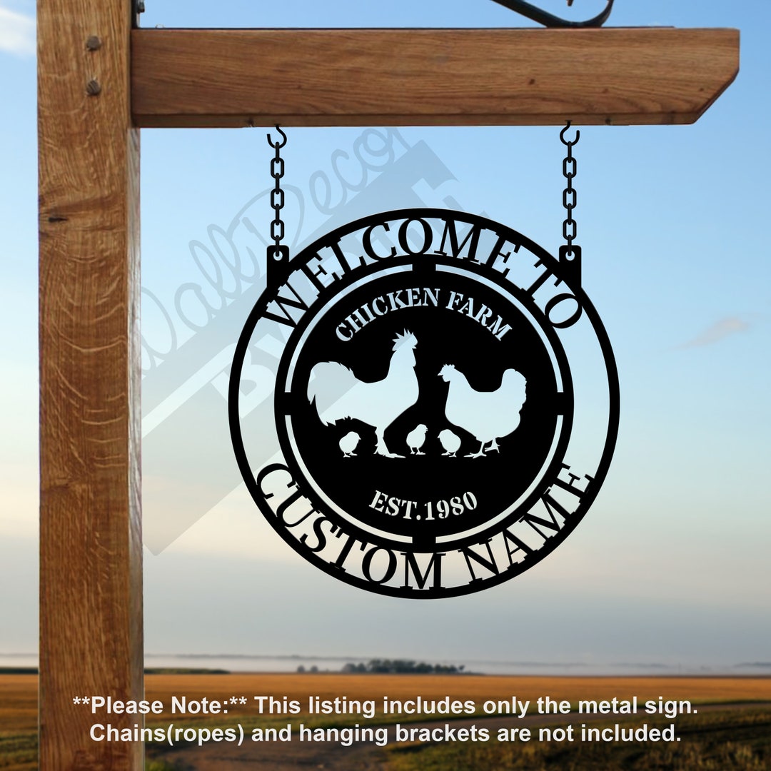 Custom Chicken Farm Metal Sign Chicken Coop Sign Metal Barn Sign Metal ...