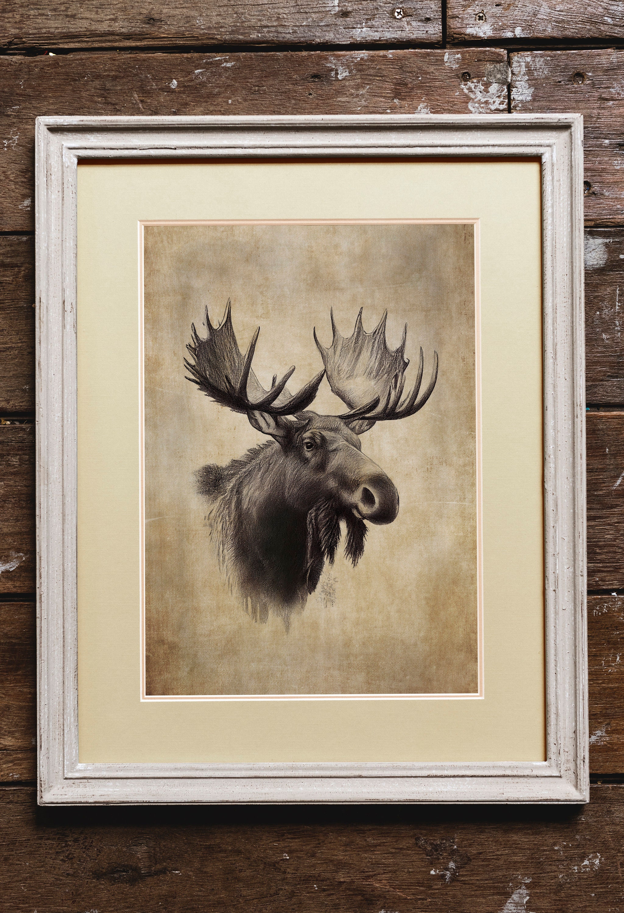 Vintage Moose Printable Antique Moose Art Printmoose Wall - Etsy