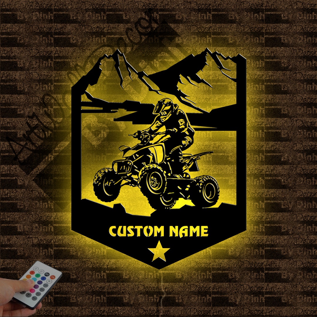 Custom ATV Quad Metal Sign LED Light,personalized Quad Riding Metal Art ...