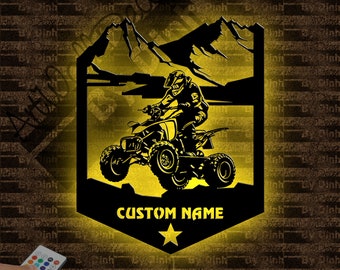 Custom ATV Metal Monogram Sign Quad Motocross Four Wheeler Sign Metal ...