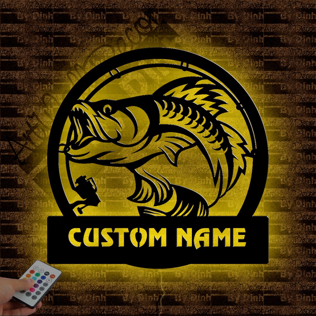 Personalized Bass Fishing Metal Wall Art, Bass Fishing Metal Sign ...