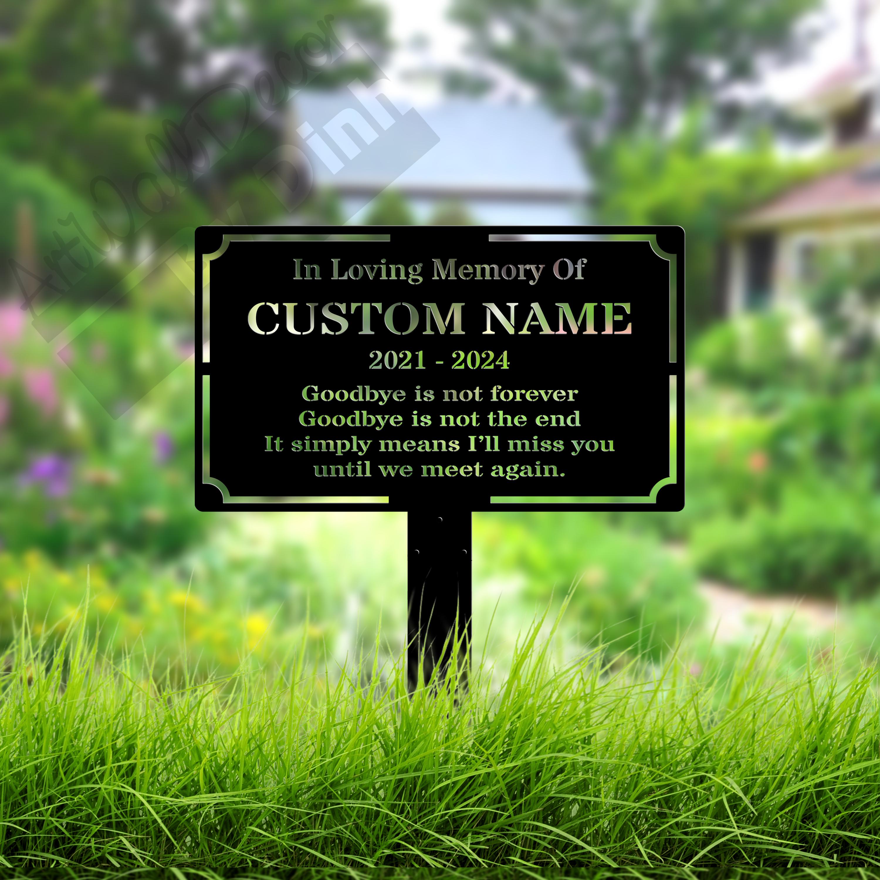 Personalized Memorial Plaque Stake, Sturdy Metal Grave Marker ...