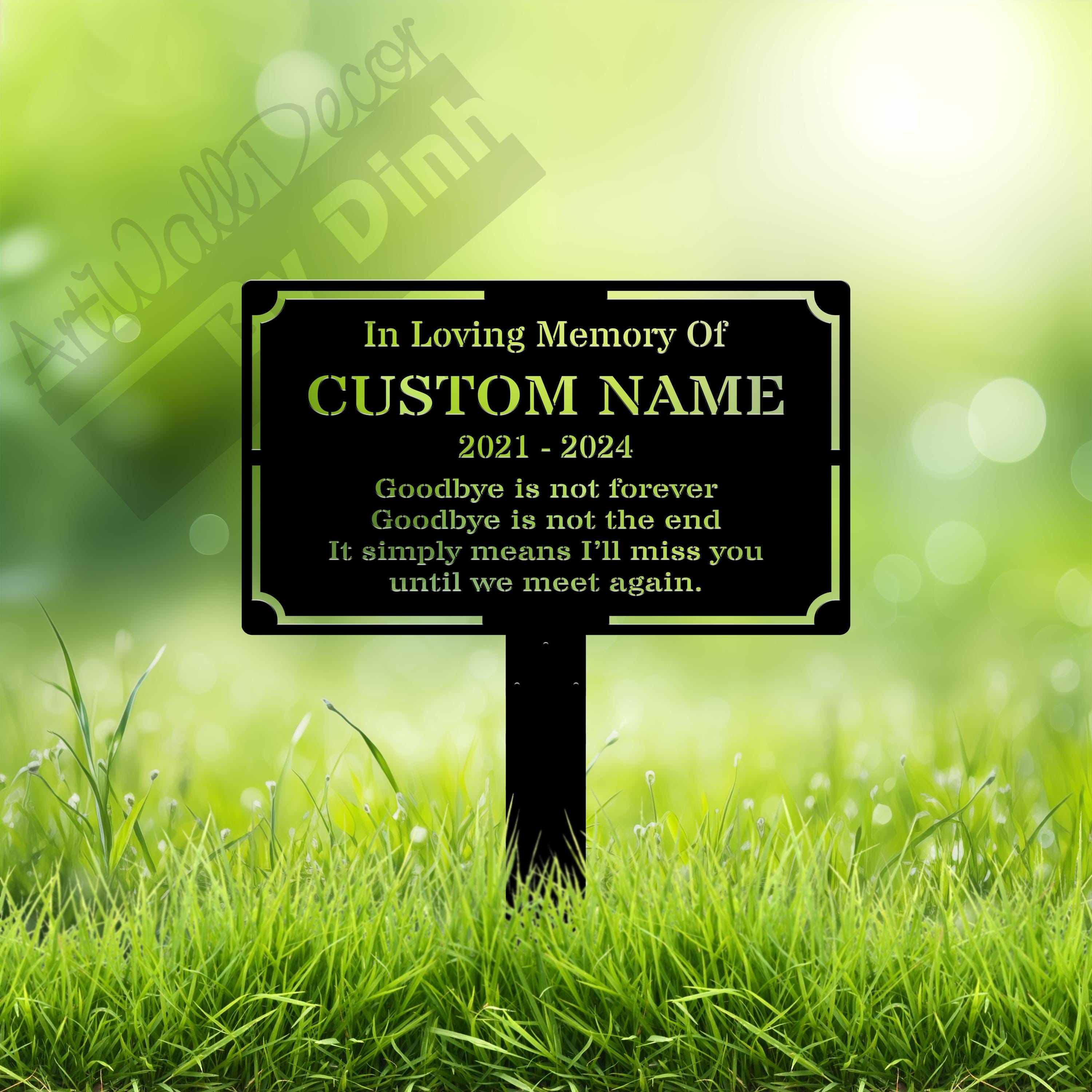 Personalized Memorial Plaque Stake, Sturdy Metal Grave Marker ...