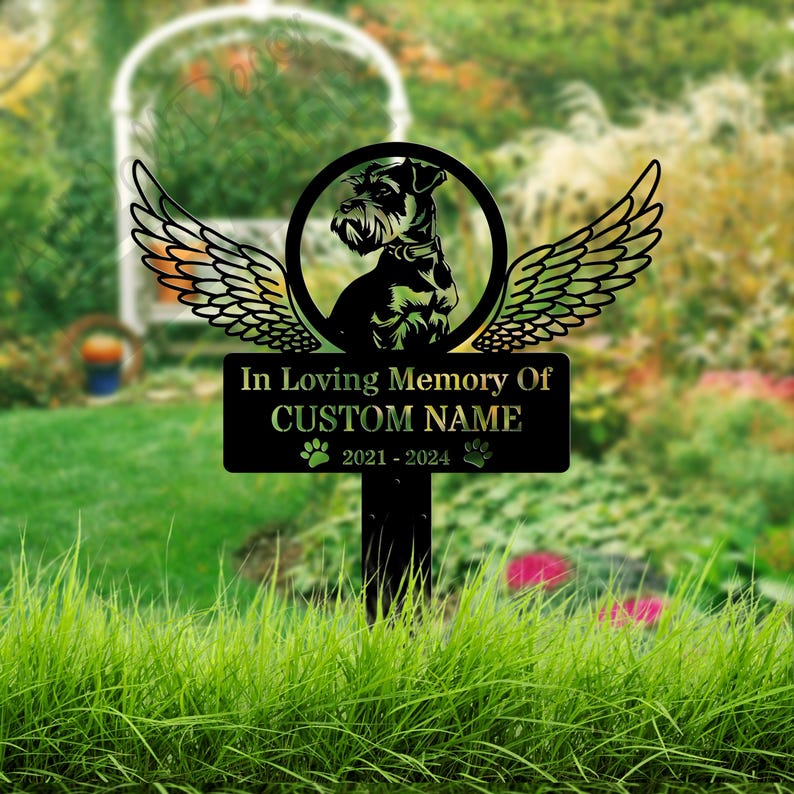 Custom Miniature Schnauzer Dog Memorial Sign in Loving Memory Dog Sign ...