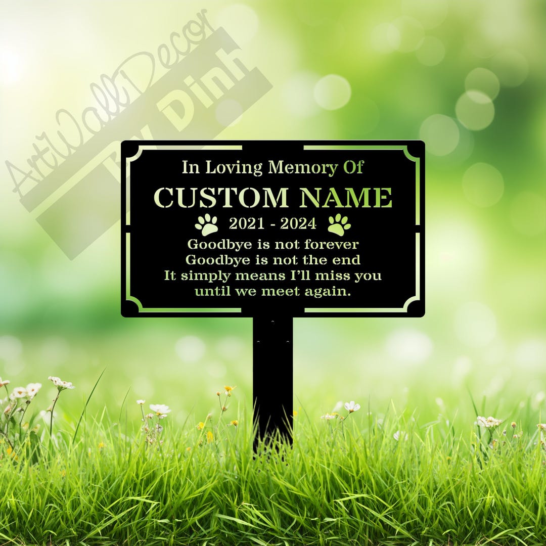 Personalized Pet Memorial Stake, Pet Grave Marker, Dog Metal Stake ...