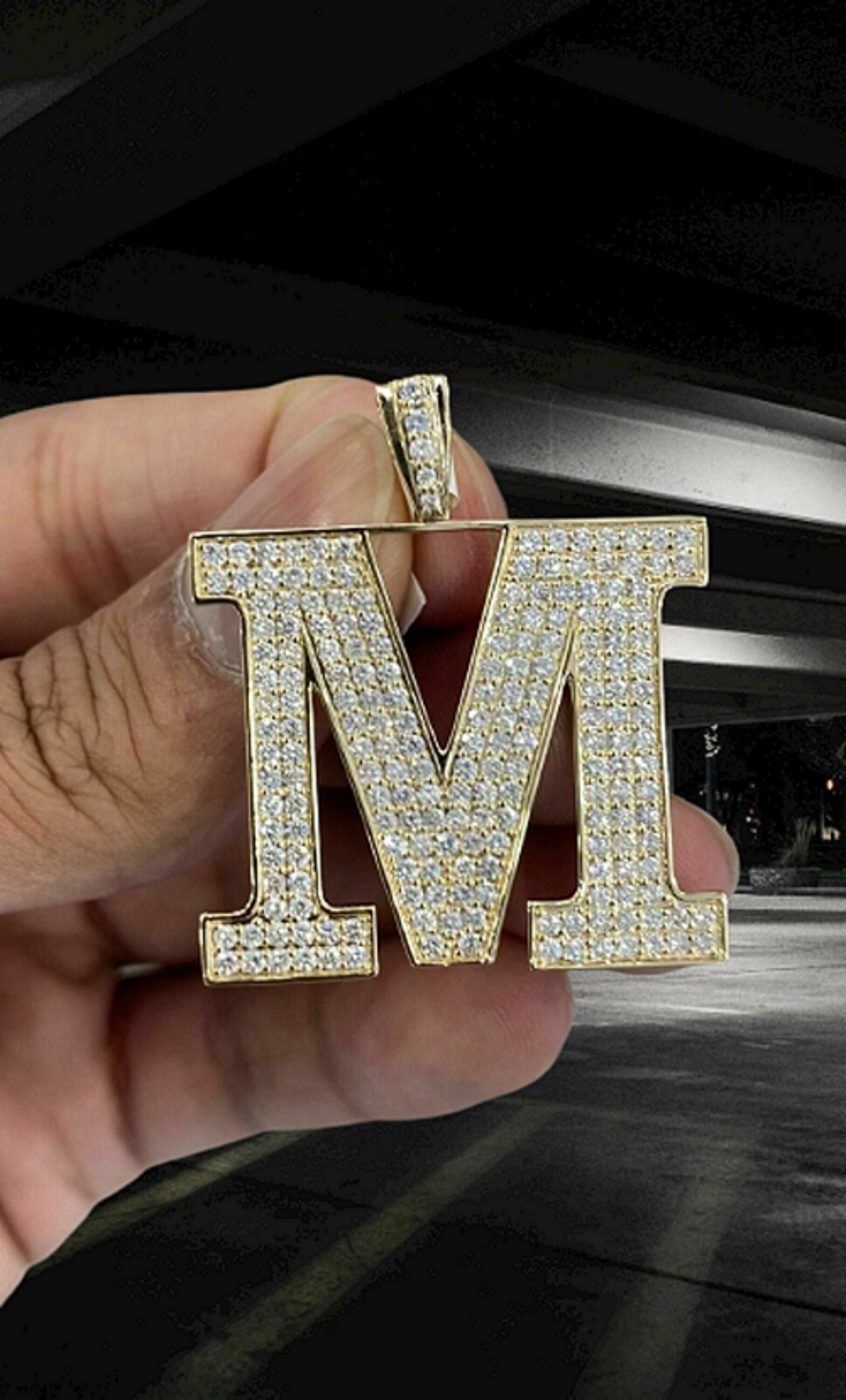 Letter M Gold And Diamond