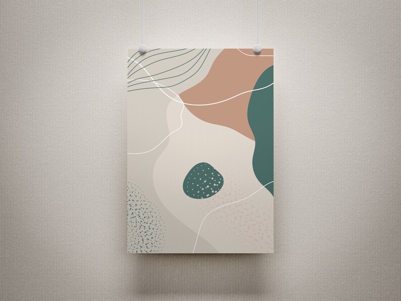 Neutral Brown Green Abstract Printable Wall Art, Printable Wall Art ...