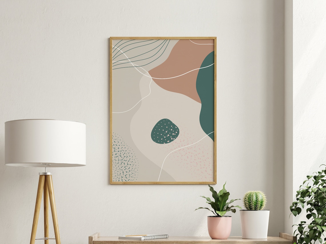 Neutral Brown Green Abstract Printable Wall Art, Printable Wall Art ...