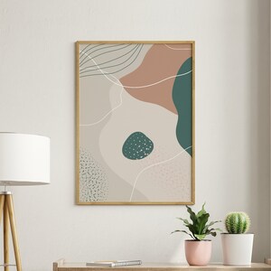 Neutral Brown Green Abstract Printable Wall Art, Printable Wall Art ...