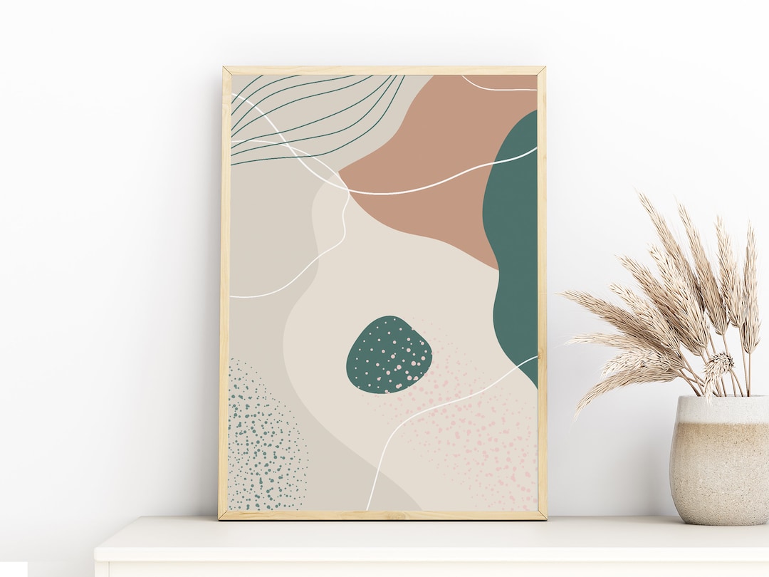 Neutral Brown Green Abstract Printable Wall Art, Printable Wall Art ...
