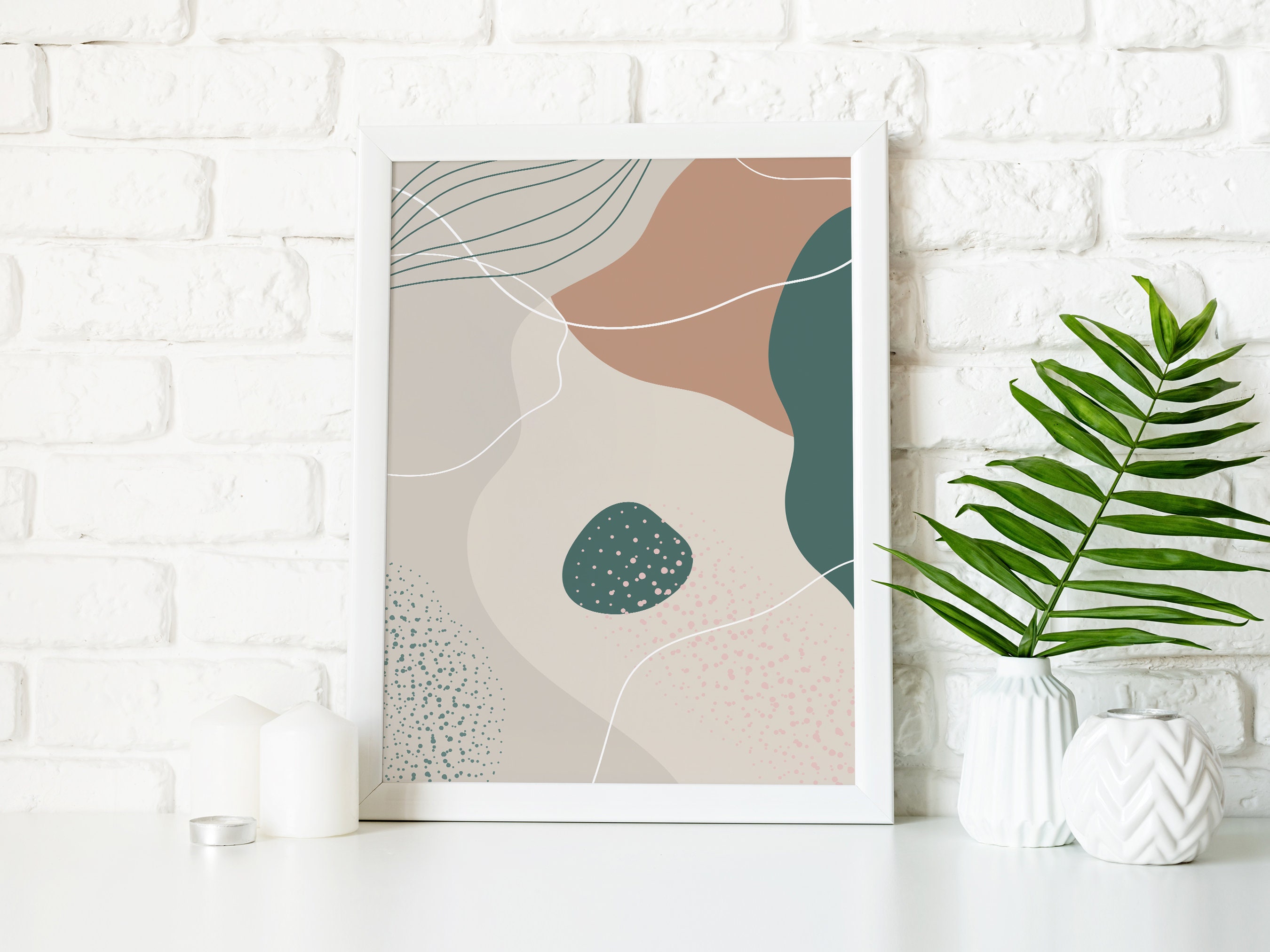 Neutral Brown Green Abstract Printable Wall Art, Printable Wall Art ...