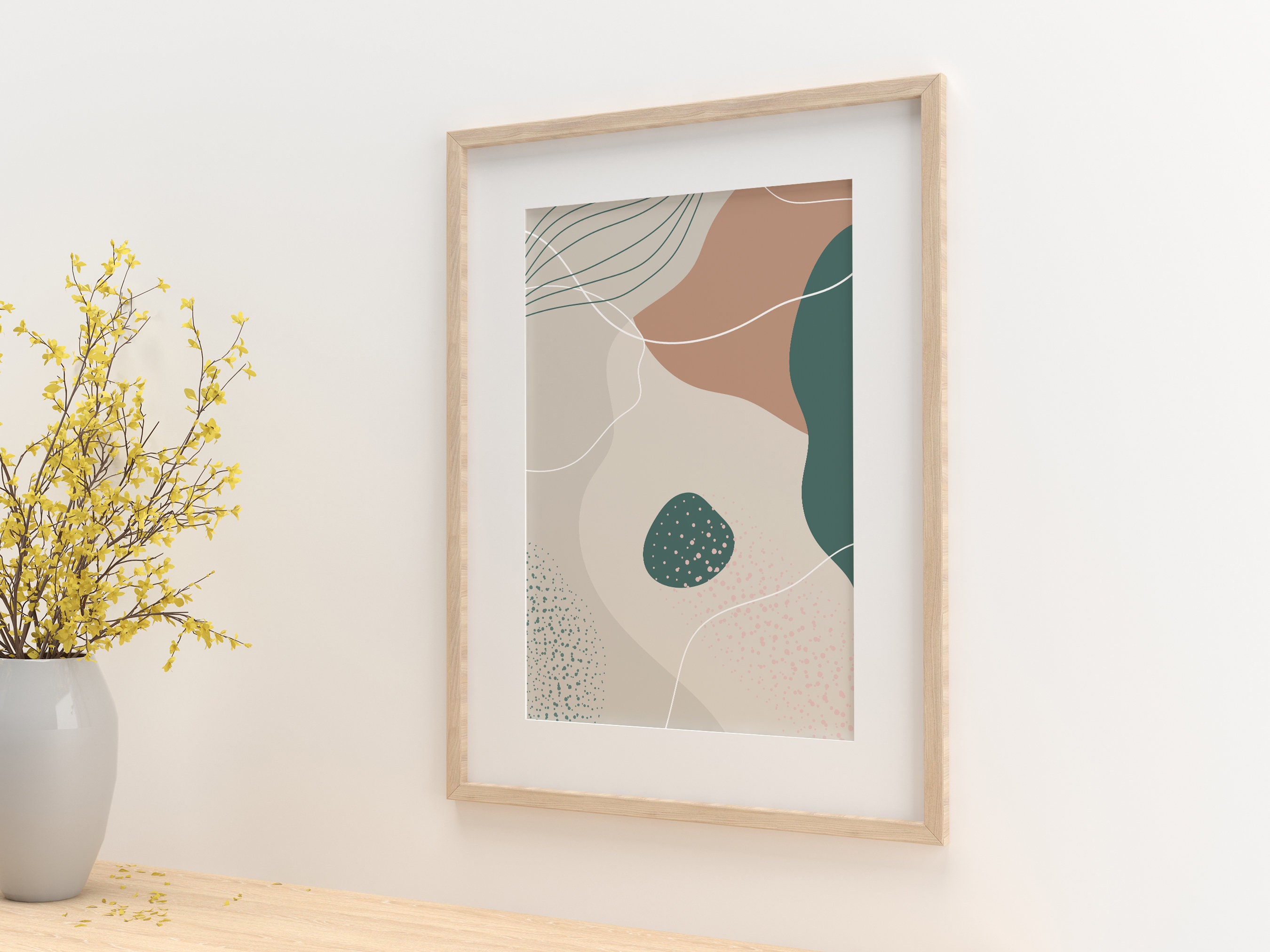 Neutral Brown Green Abstract Printable Wall Art, Printable Wall Art ...