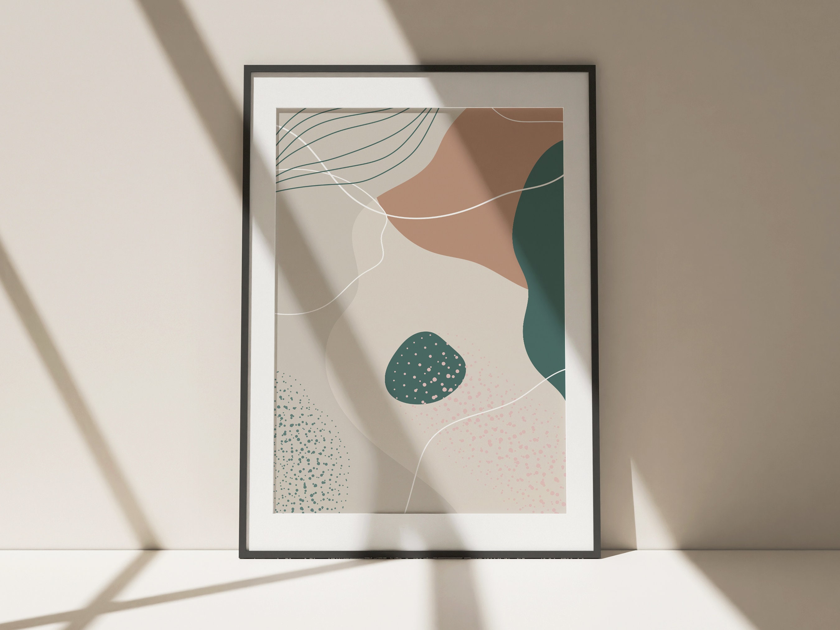 Neutral Brown Green Abstract Printable Wall Art, Printable Wall Art ...