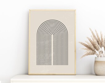 Mid Century Modern Rainbow Printable Wall Art Digital Print - Etsy