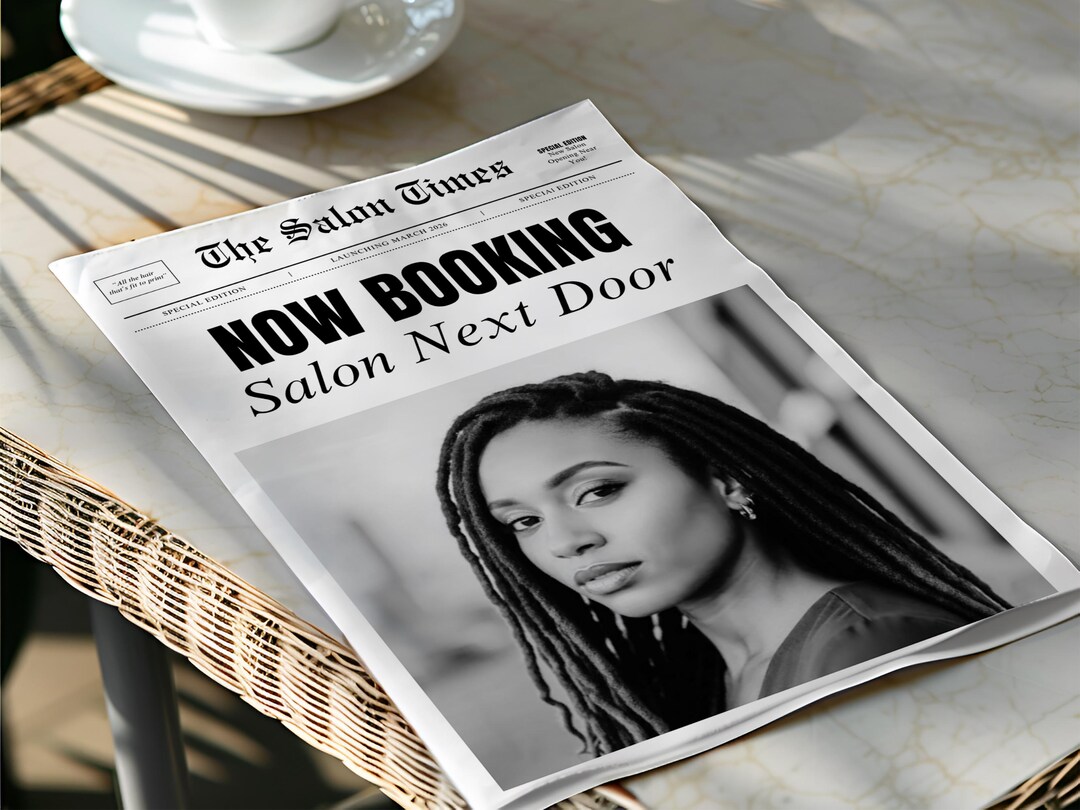 Salon Grand Opening Newspaper Canva Template: Customizable and ...