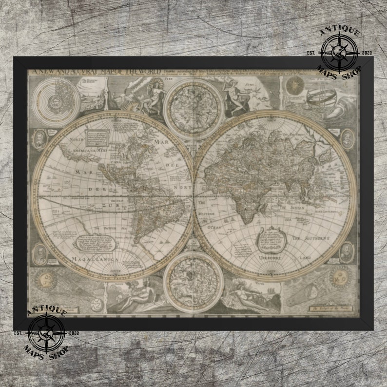 XXL Vintage Map of the World 1656 XXL Old Atlas Antique - Etsy