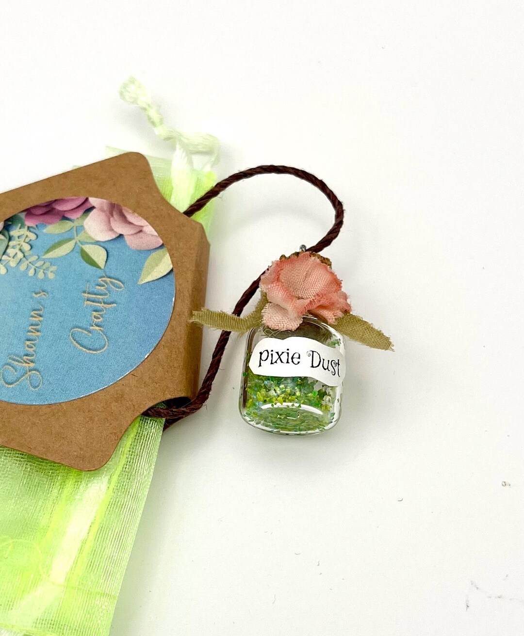 CLEARANCE - Handmade Pixie Dust Necklace – Tinker Bell Inspired Glitter ...