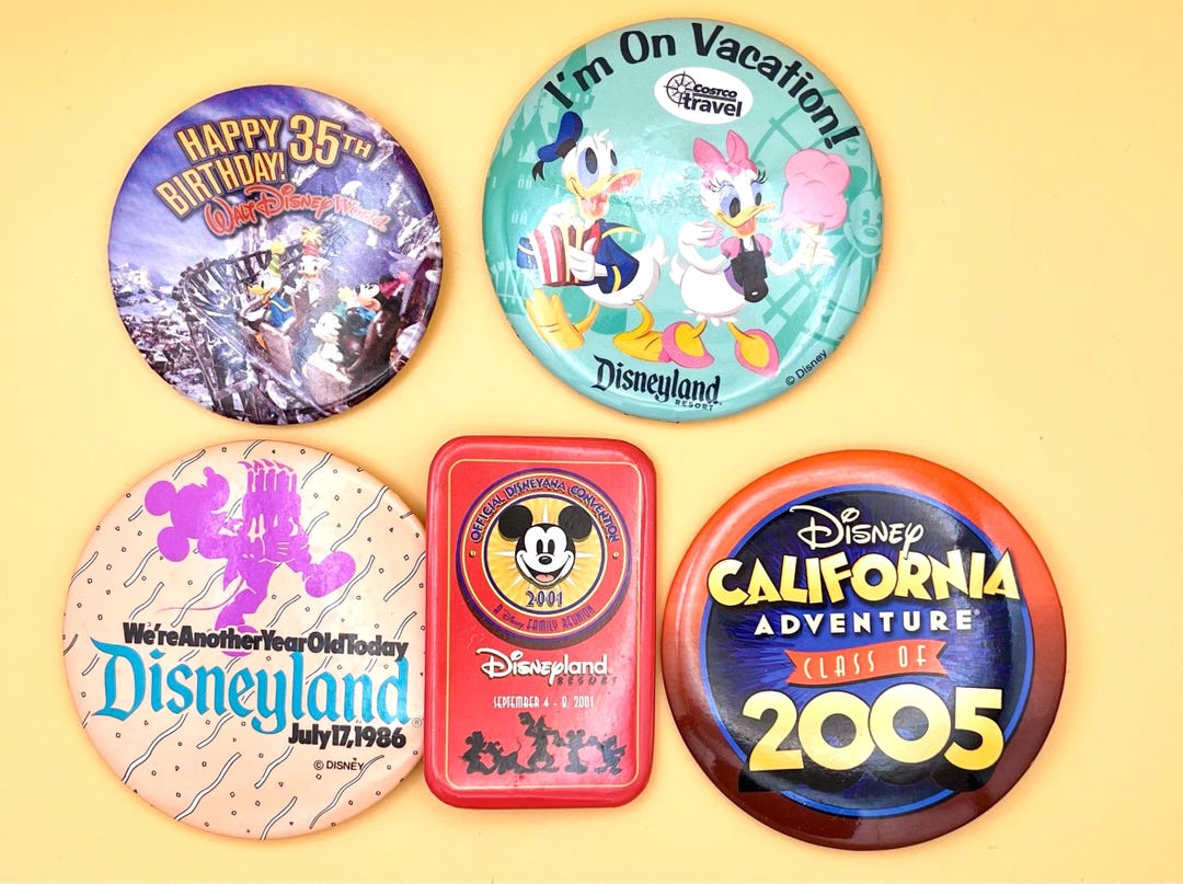Vintage Disneyland/disney World Large Pinback Buttons: You Choose Which ...