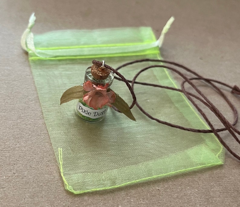 CLEARANCE - Handmade Pixie Dust Necklace – Tinker Bell Inspired Glitter ...