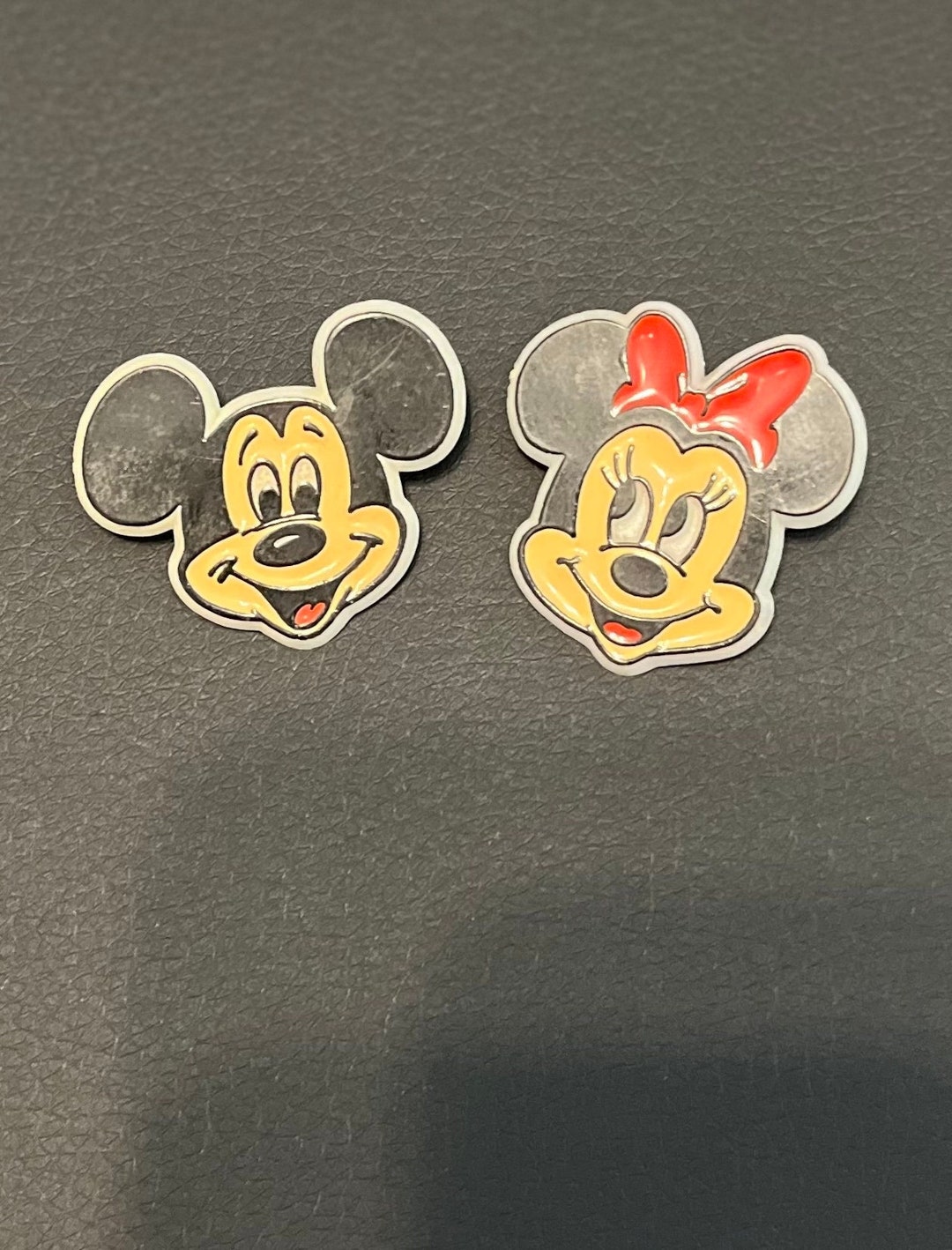 Vintage Disney Mickey Mouse & Minnie Mouse Lever Back Plastic Pins Set ...