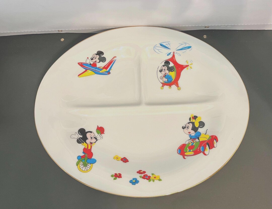 Vintage Disney Sango Ceramic Divided Plate, Mickey and Minnie Mouse - Etsy
