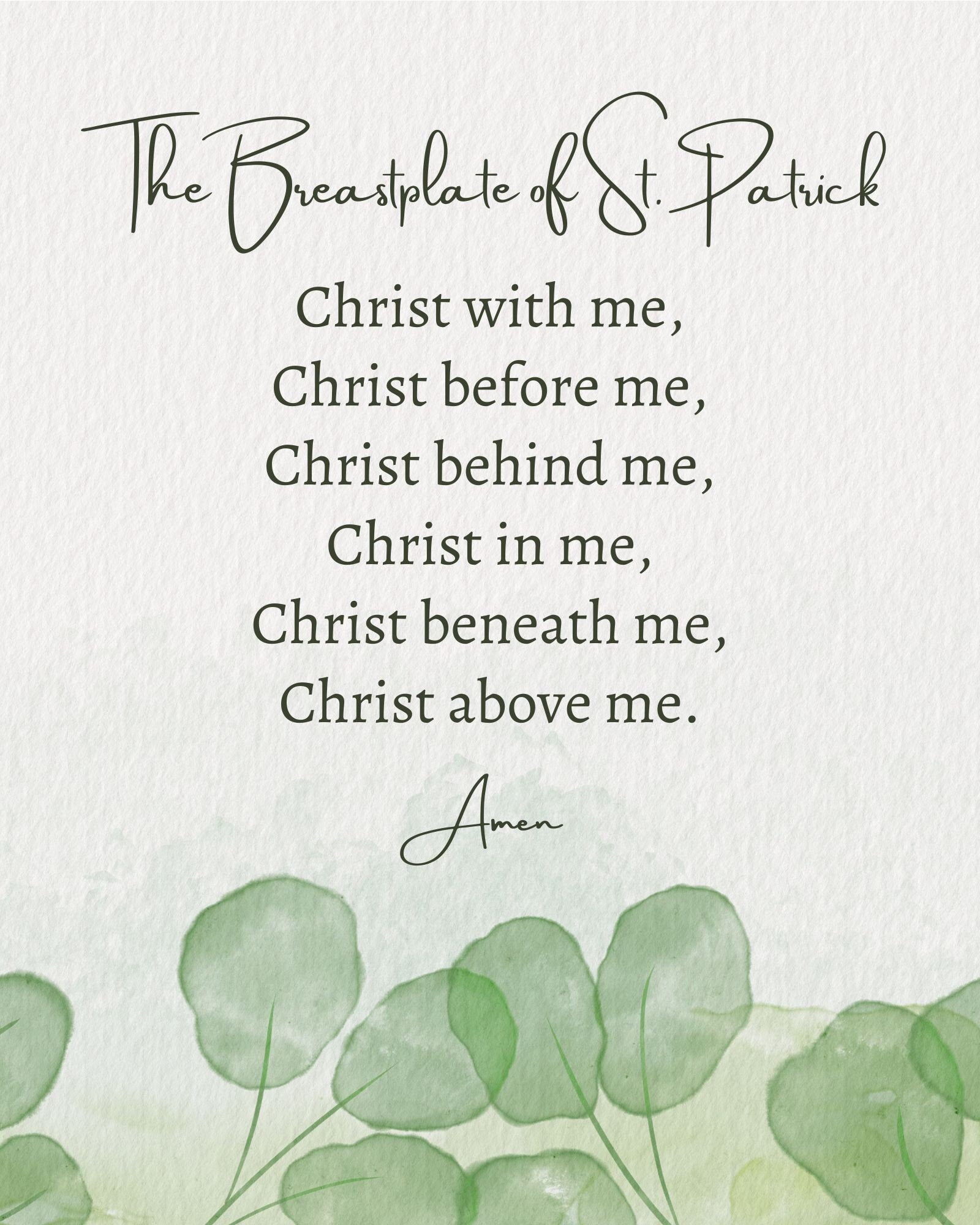 Breastplate of St. Patrick Printable Digital Download - Short Version ...