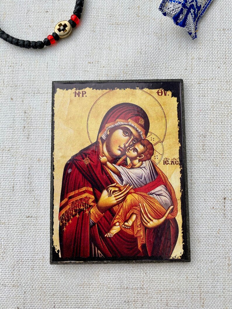 Jesus Christ Orthodox Icon Fridge Magnet Virgin Mary - Etsy