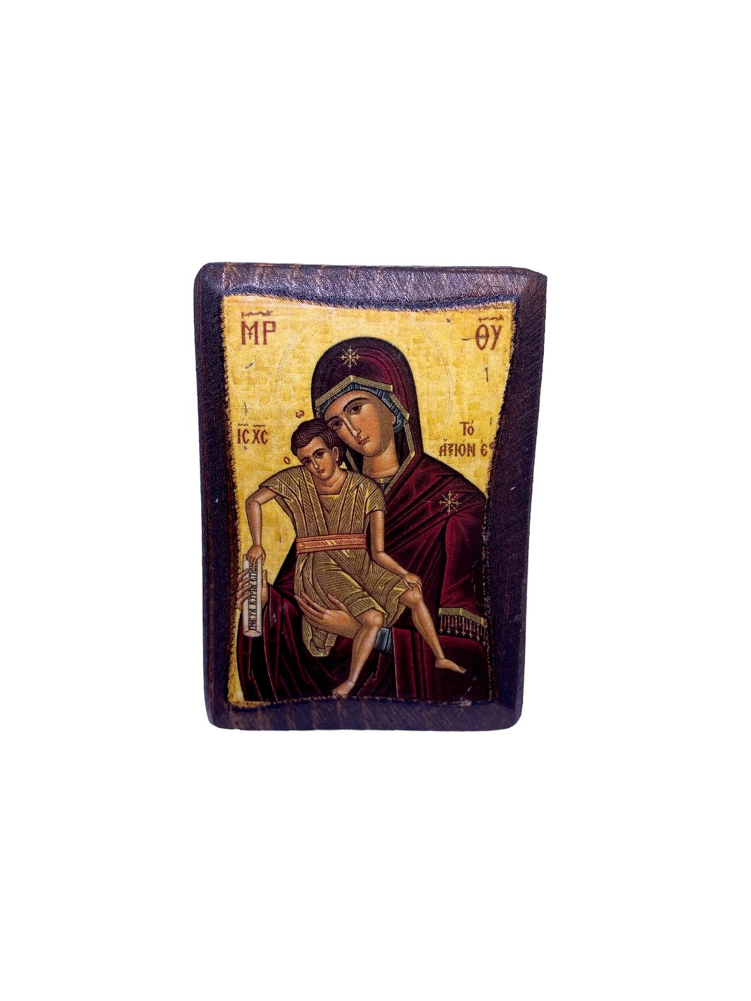Virgin Mary Small Icon for Fridge Magnet or for Wall, Handmade From ...