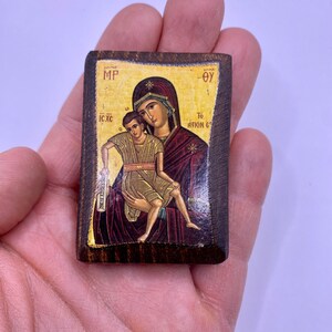 Virgin Mary Small Icon for Fridge Magnet or for Wall, Handmade From ...