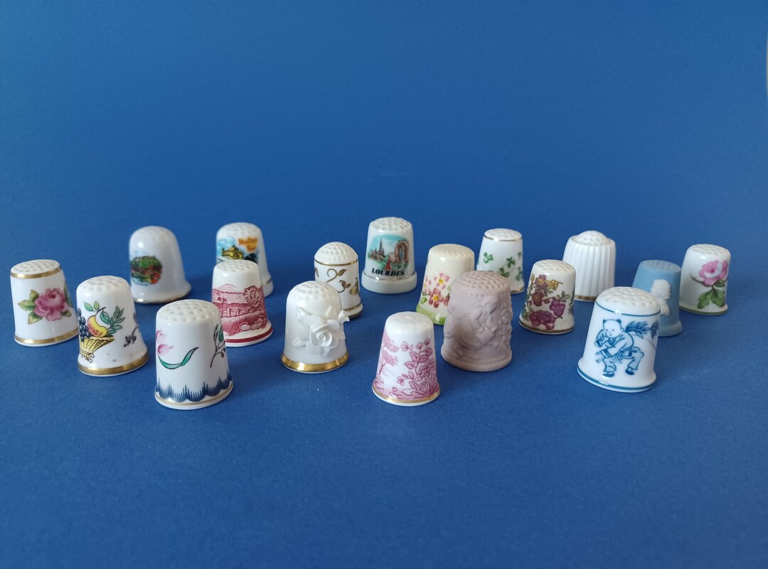 Collection of Vintage Thimbles Porcelain Brands England, Italy, France ...