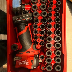 Packout Insert for M12 Stubby 3/8 Impact Wrench 43-piece Impact Socket ...