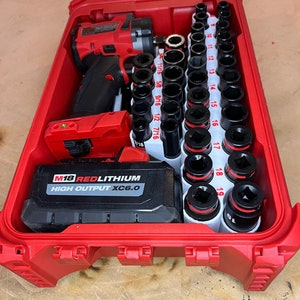 Packout Organizer Insert for Stubby M18 Impact Wrench and 43-piece ...