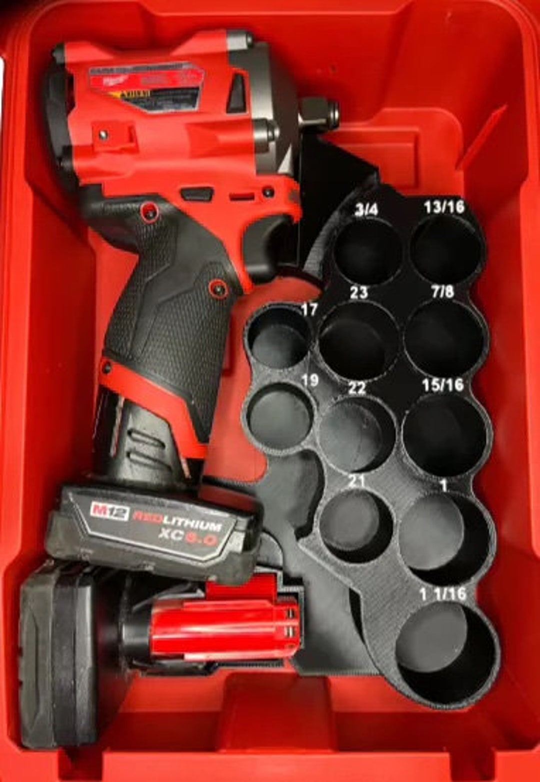Packout Insert for M12 1/2 Stubby Impact Wrench and Lug Nut Sockets ...