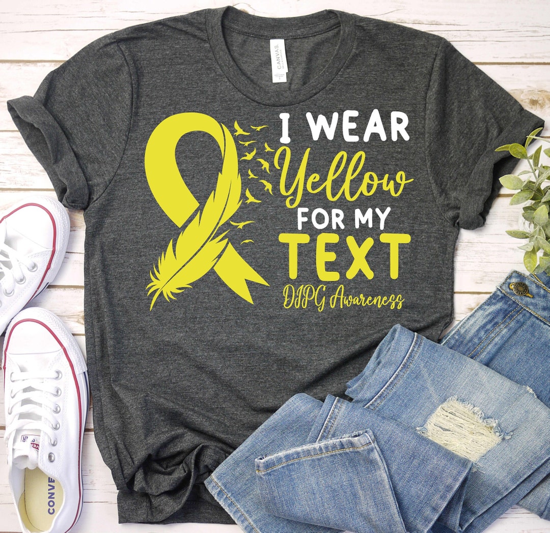 DIPG Awareness Shirt,childhood Brain Cancer Yellow Ribbon Shirt,custom ...