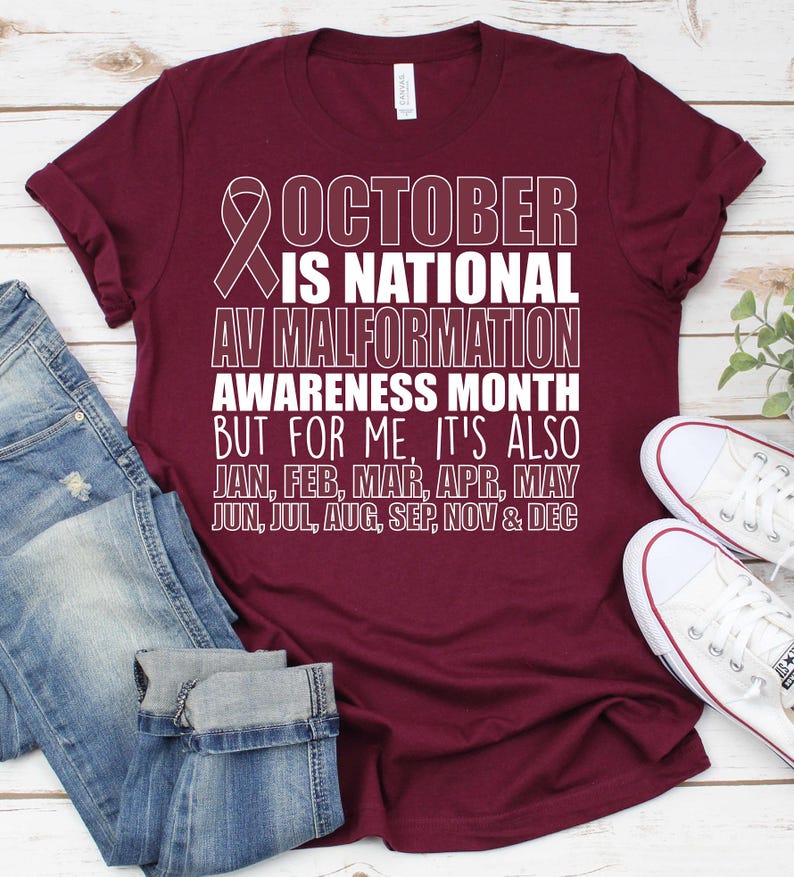 AV Malformation Awareness Shirt,avm Ribbon Shirt,brain Avm Warrior ...