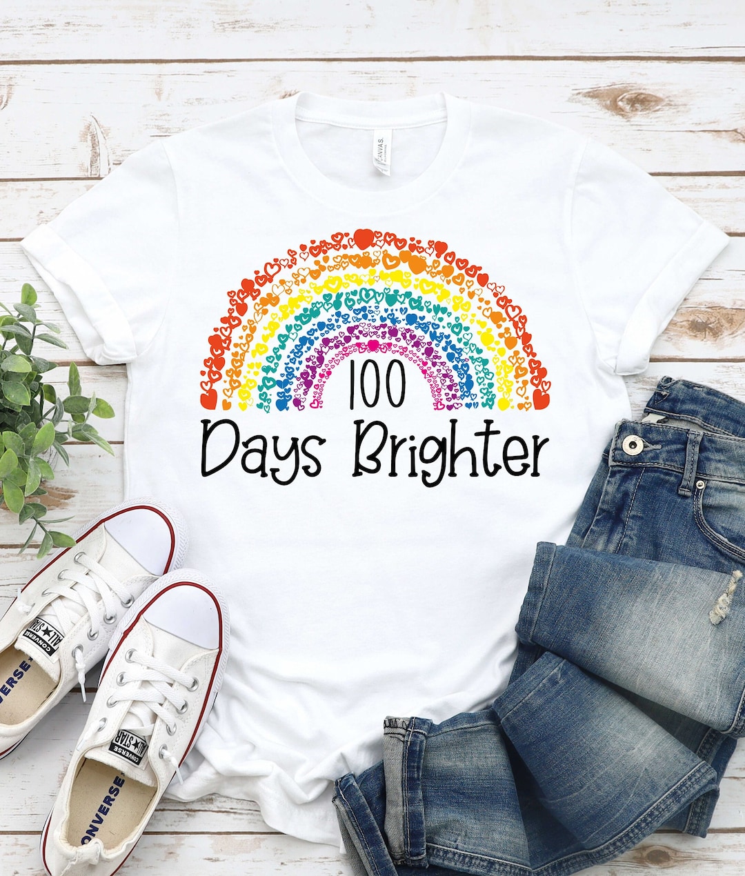 100 Days Brighter Shirt,100th Day of School Shirt,100 Days of School ...