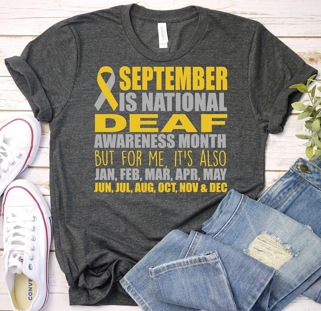 Deaf Awareness Ribbon Shirt, Gold and Silver, Deaf Pride - Etsy