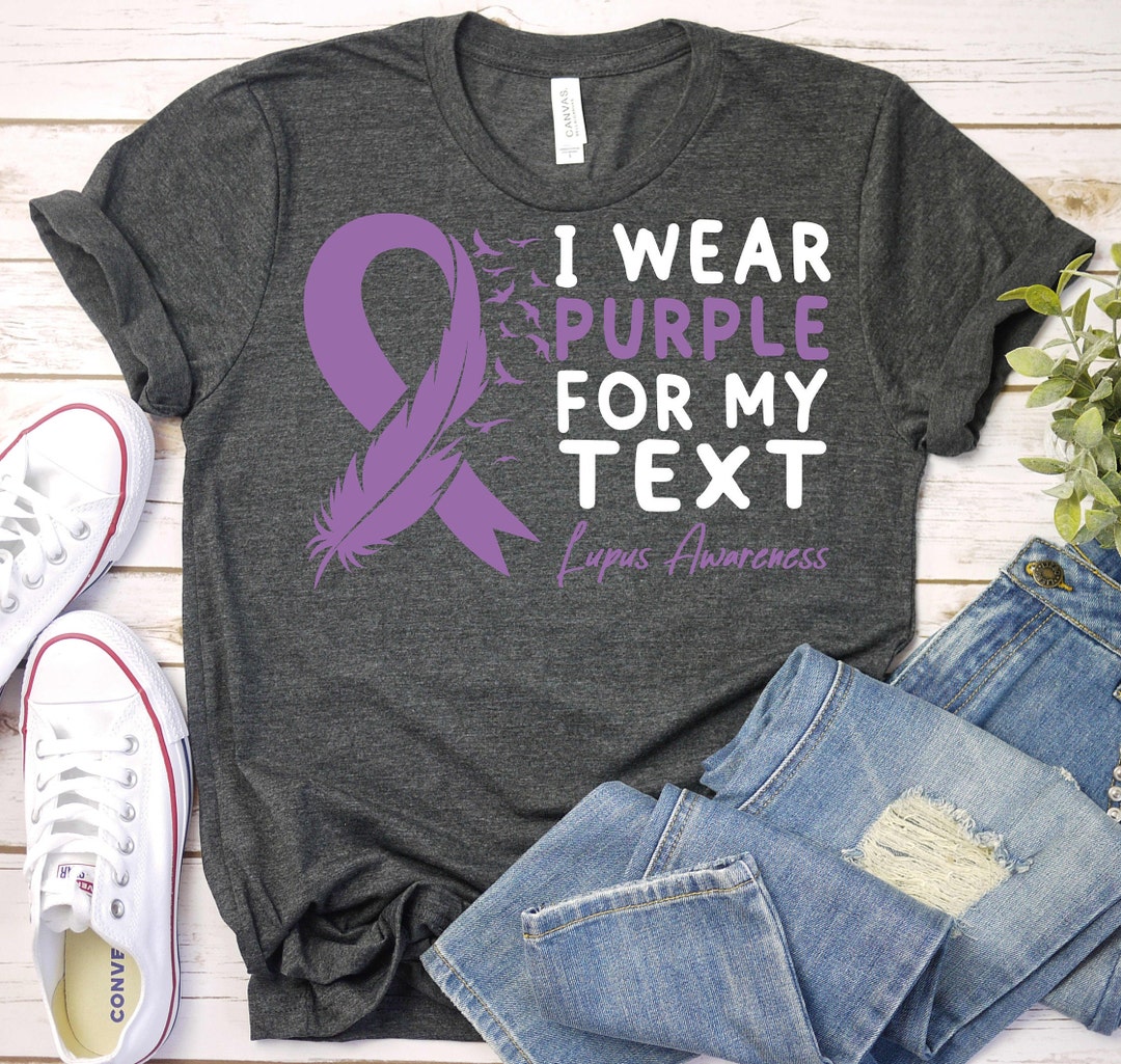Lupus Awareness Shirt,custom Lupus Awareness Shirt,purple Ribbon Shirt ...