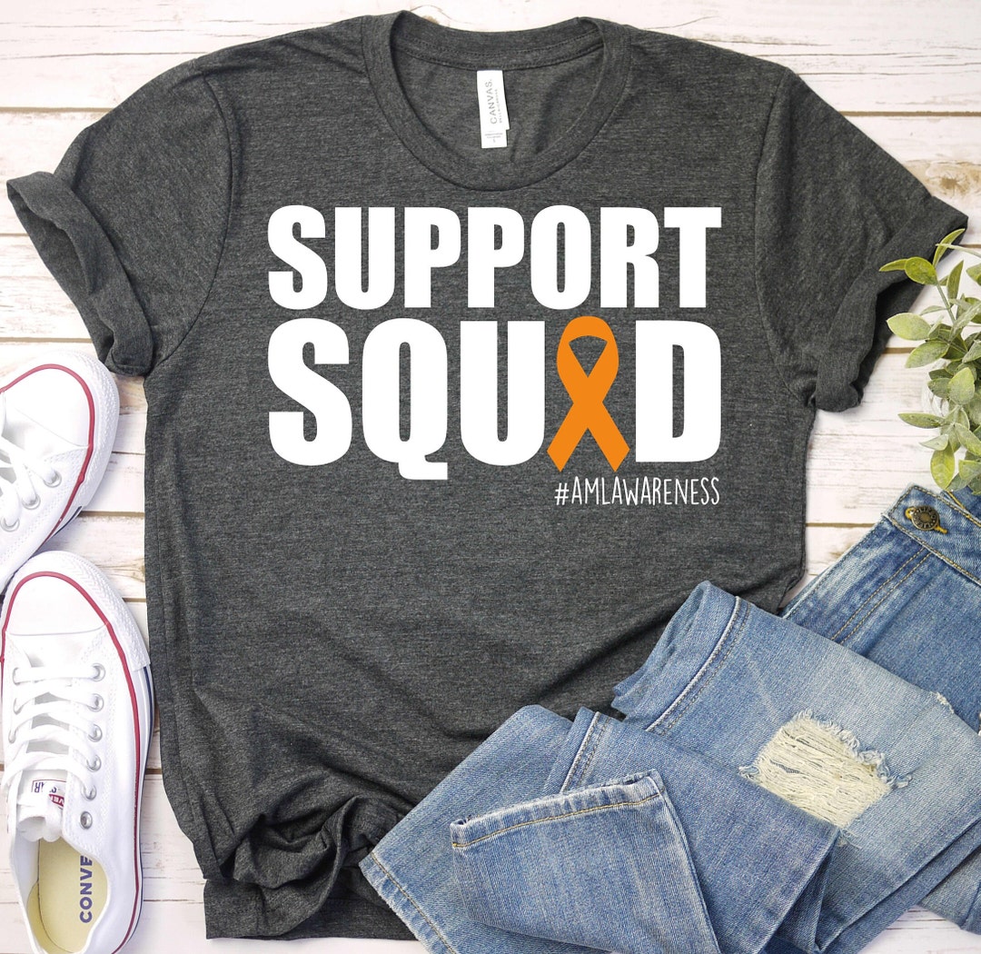 Acute Myeloid Leukemia Awareness Shirt,aml Awareness Orange Ribbon ...