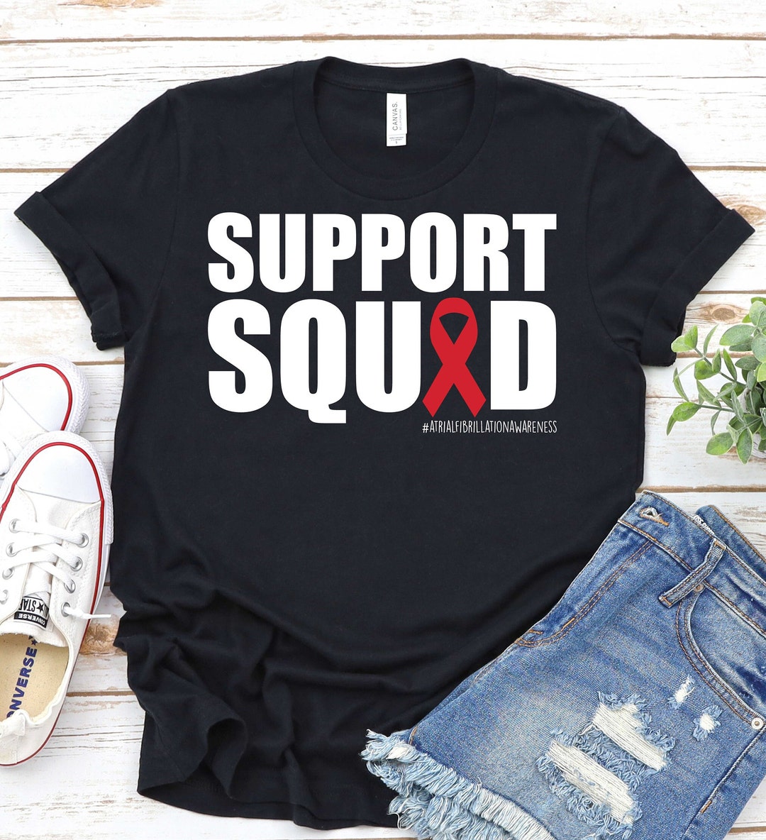 Atrial Fibrillation Awareness Month Shirt, Afib Red Ribbon Shirt, Afib ...