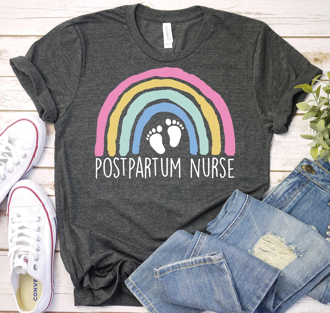 Postpartum Nurse Shirt,mother Baby Nurse Rainbow Shirt,maternity Nurse ...