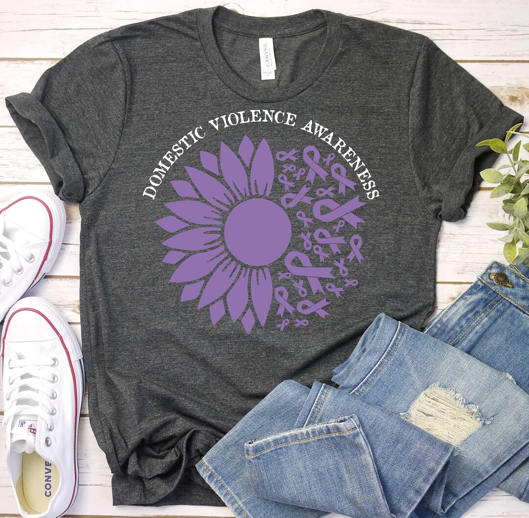 Domestic Violence Awareness Shirt,domestic Violence Purple Ribbon Shirt ...