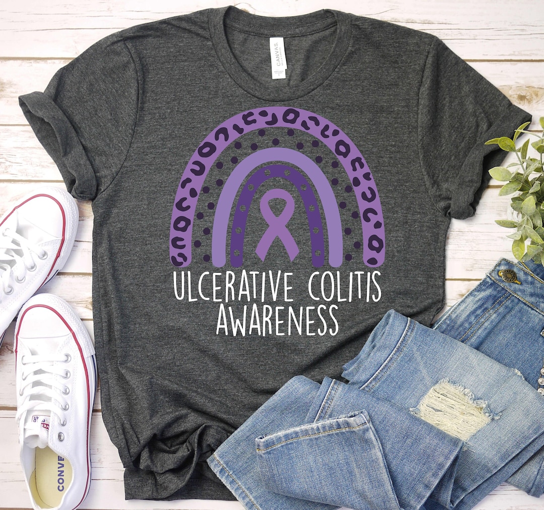 Ulcerative Colitis Awareness Shirt,ulcerative Colitis Purple Ribbon ...