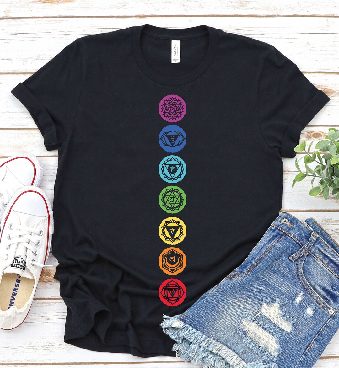 Seven Chakras - Chakra Symbols Shirt, Meditation Shirt,yoga Shirt,yoga ...