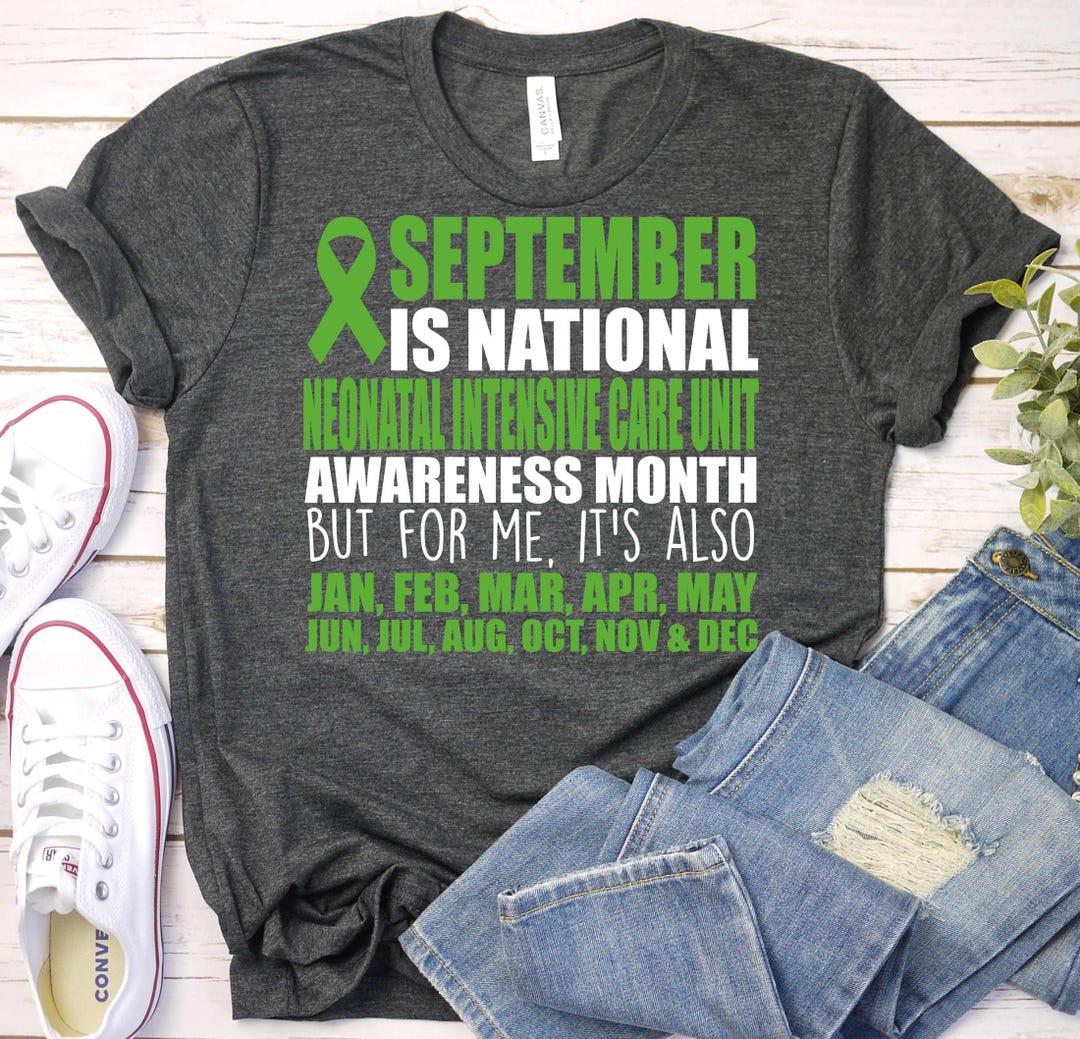 NICU Awareness Month Shirt,nicu Nurse Green Ribbon Shirt,nicu Nursing ...