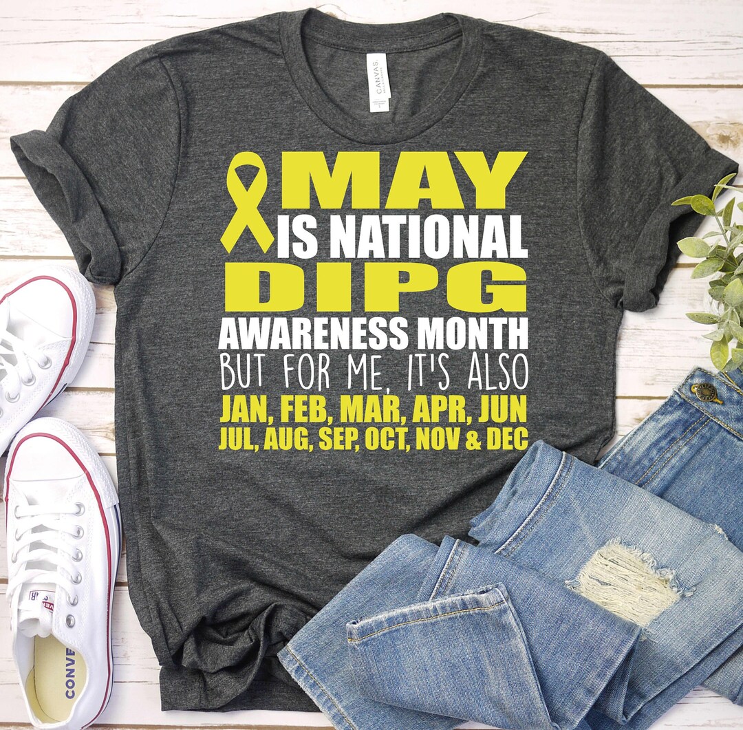DIPG Awareness Shirt,childhood Brain Cancer Yellow Ribbon Shirt,dipg ...
