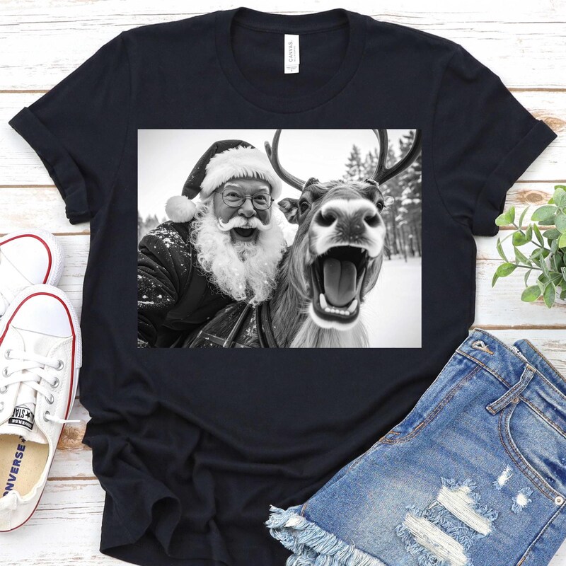 Reindeer Selfie Tshirt - Etsy
