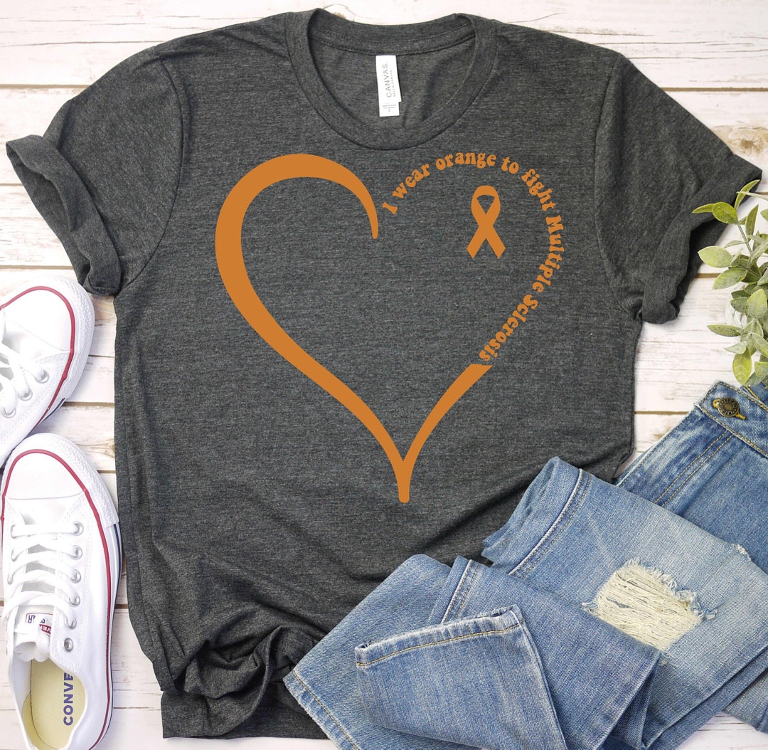 Multiple Sclerosis Awareness Month Shirt,ms Shirt,orange Ribbon Shirt ...