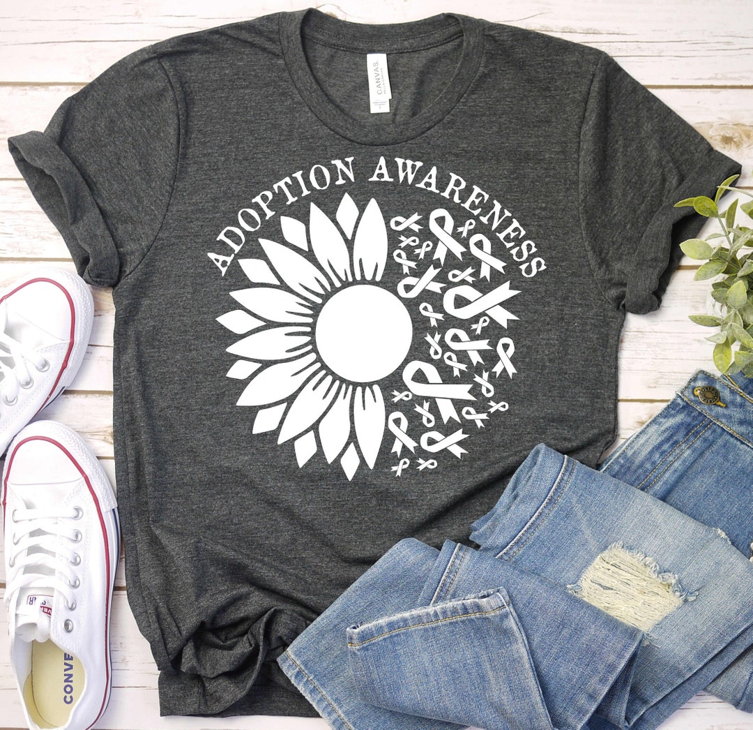Adoption Awareness Shirt,adoption Awareness White Ribbon,adoption Mom ...